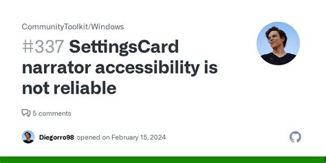 Settingscard Narrator Accessibility Is Not Reliable · Issue 337