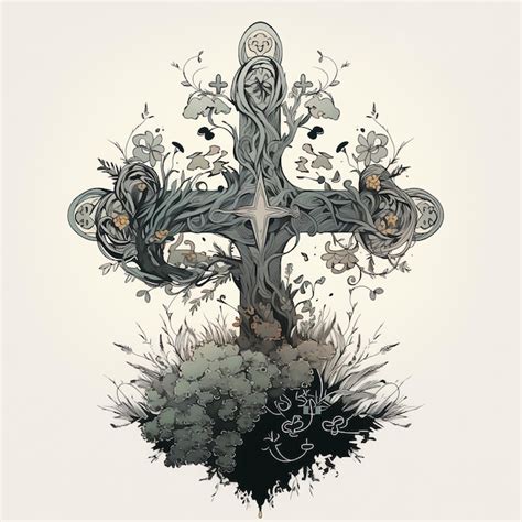 Premium Photo A Cross With A Tree On It And The Words The Cross On It
