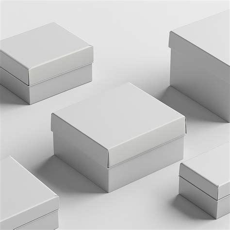 Premium Photo Several White Boxes Are Lined Up On A White Surface