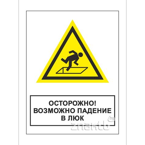601 Знак Осторожно Возможность падения в люк с поясняющей надписью купить в Минске цена