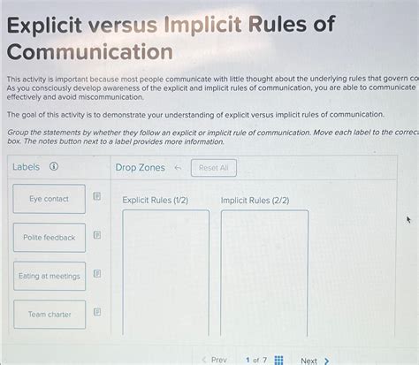 Solved Explicit Versus Implicit Rules Of Communicationthis