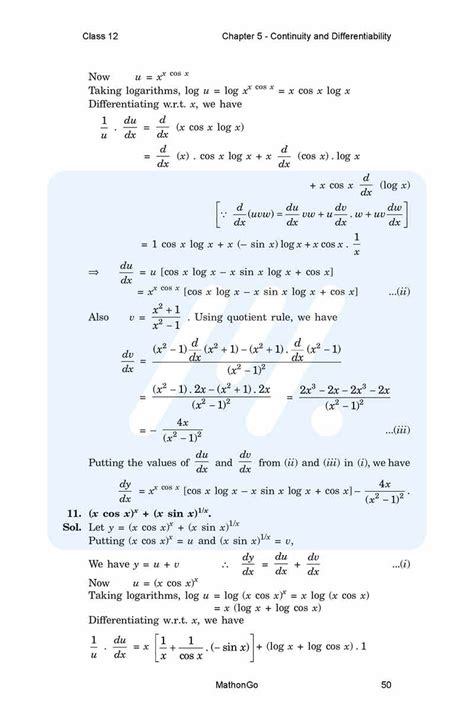 Ncert Solutions For Class 12 Maths Chapter 5 Exercise 55 Mathongo