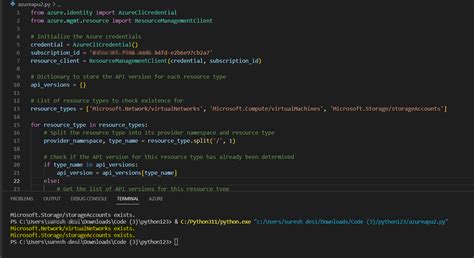 Python Using The Right Apiversion Of The Azure Sdk Stack Overflow