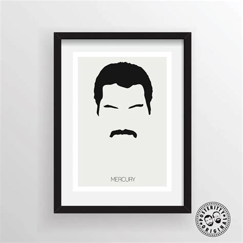 Freddie Mercury Minimalist Hair Poster — Posteritty