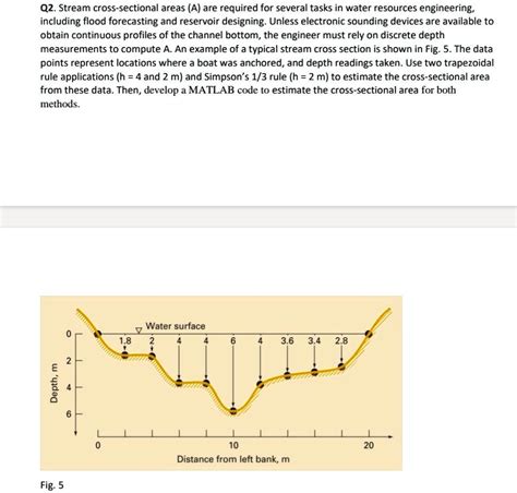 solved q2 stream cross sectional areas a are required for several