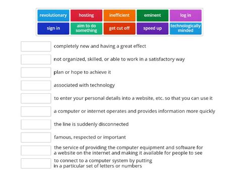 Technology Vocabulary Part 2 Match Up
