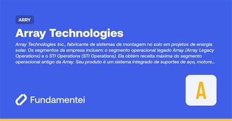 Arry Array Technologies Fundamentei
