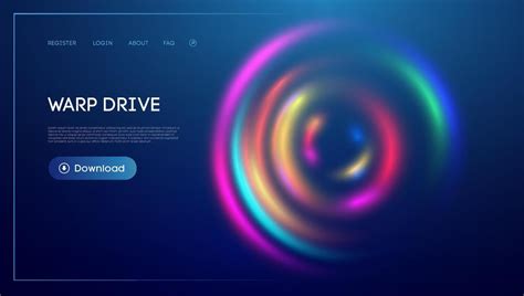 Futuristic Warp Drive Effect With Colorful Light Trails On A Blue