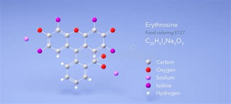 Estructuras Moleculares De La Molécula Eritrosina Colorante Alimentario E127 3d Modelo De