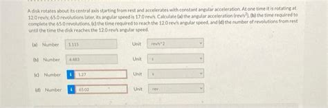 Solved A Disk Rotates About Its Central Axis Starting From Chegg