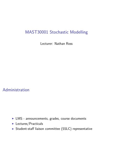 Stochastic Modelling Notes Discrete Pdf Stochastic Process Markov