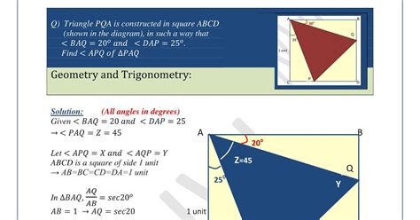 Olympiad Question On Geometry Trigonometry Triangles And Squares