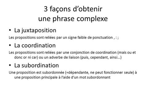 La Phrase Complexe Phrases Complexes Phrase Complexe
