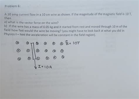 Solved A 10 Current Flow In A 10 Cm Wire As Shown If Chegg Com