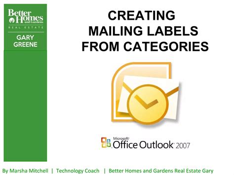 creating mailing labels from outlook contacts ppt