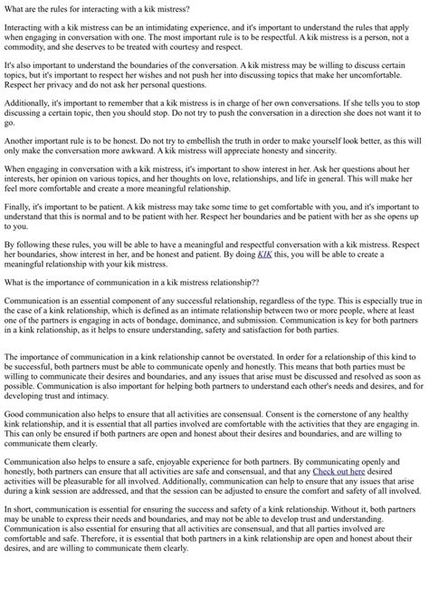 Ppt What Are The Rules For Interacting With A Kik Mistress