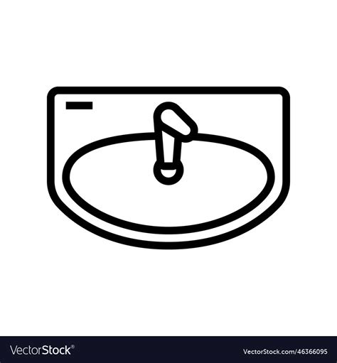 Sink Top View Line Icon Royalty Free Vector Image