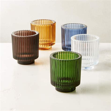Ezra Dark Brown Modern Votive Candle Holders Set Of 6 Cb2 Ksa