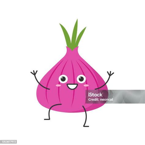 빨간 달콤한 양파 귀여운 캐릭터 만화 감정 기쁨 행복한 미소 얼굴 아이콘 아름다운 벡터 어린이 일러스트 0명에 대한 스톡 벡터 아트 및 기타 이미지 Istock