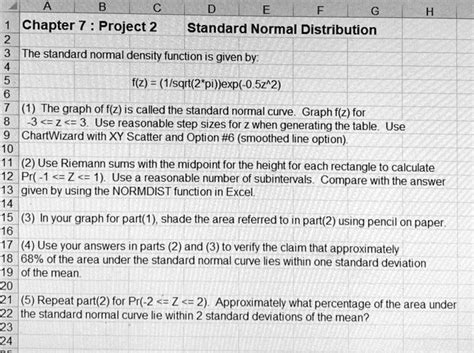solved text chapter 7 project 2 standard normal distribution the