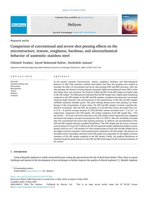 Pdf Comparison Of Conventional And Severe Shot Peening Effects On The Microstructure Texture