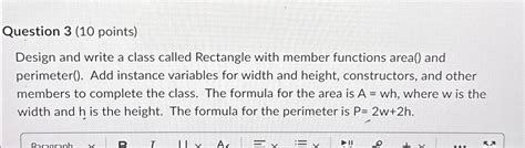 Solved Question 3 10 ﻿pointsdesign And Write A Class