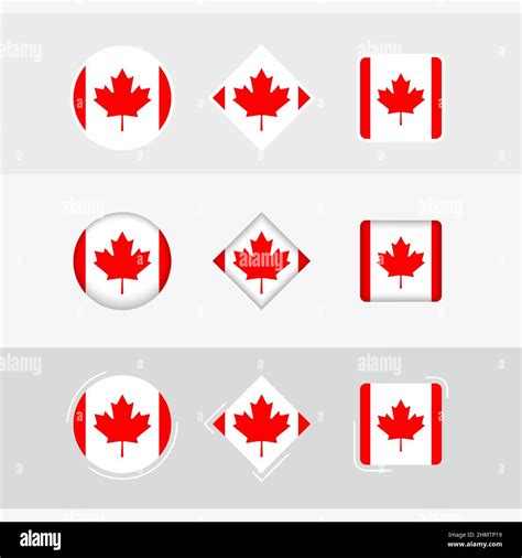 Canada Flag Icons Set Vector Flag Of Canada Three Versions Of Icon