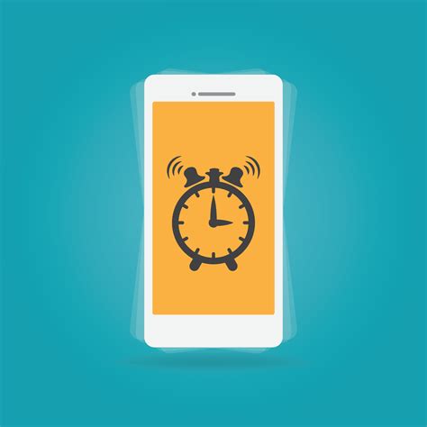 Linear Mobile Alarm Clock App Flat Alarm Clock Phone Mobile Wake Up Symbol On Green Background