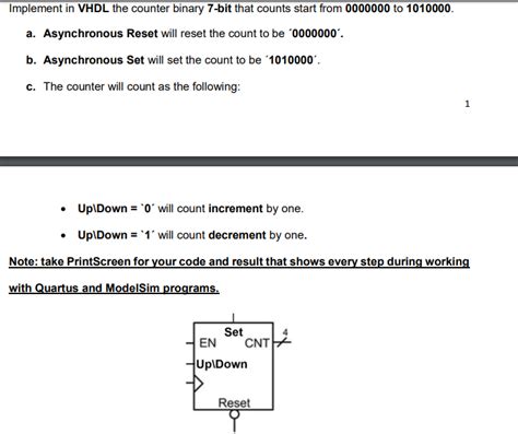 Implement In Vhdl The Counter Binary 7 Bit That