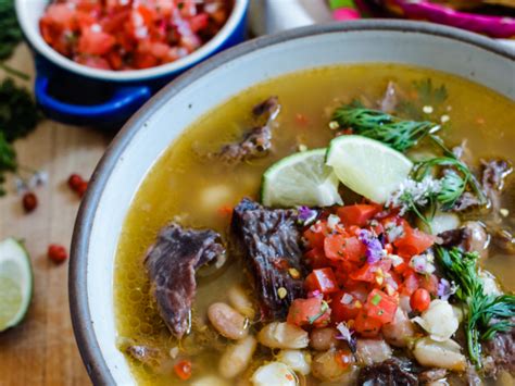 Sonoran Oxtail And Beef Soup With Pinto Beans And Hominy Rumba Meats