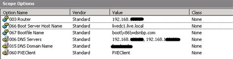 DHCP Configuration For Windows Deployment Services Server Fault