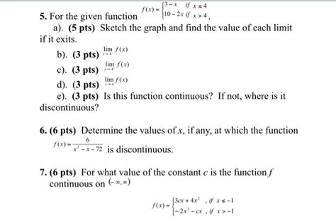 solved f x 5 xif xs4 10 2x if x 4 5 for the given