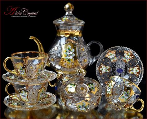 Богемский хрусталь Tea Cups Vintage Crystal Glassware Bohemia Crystal