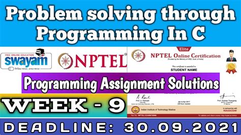 Problem Solving Through Programming In C Week 9 Programming Assignment Solutions July 2021