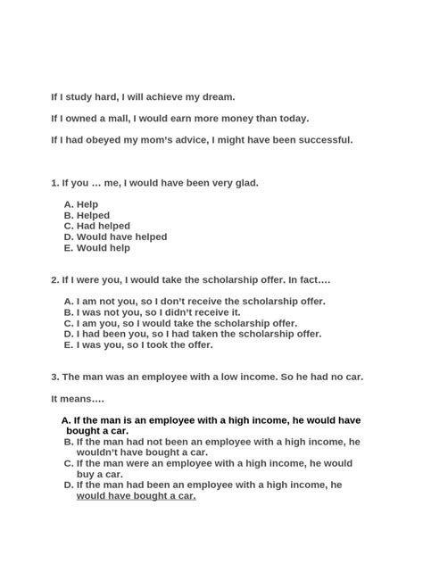 Soal Conditional Sentence Pdf