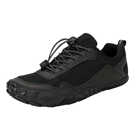 Povozer Barefoot Shoes For Men Waterproof Trail Running Healthy And Non Slip Barefoot Shoesblack