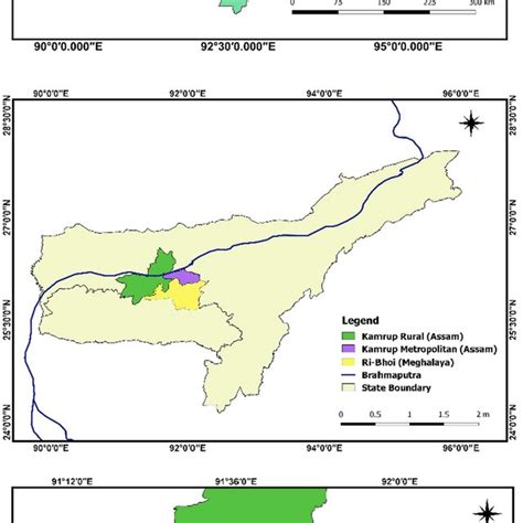 The Study Area Location Map Of Assam India Along With The