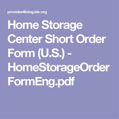 Home Storage Center Short Order Form U S Homestorageorderformeng