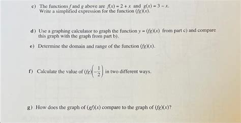Solved Consider Functions F And G Defined For All Real Chegg