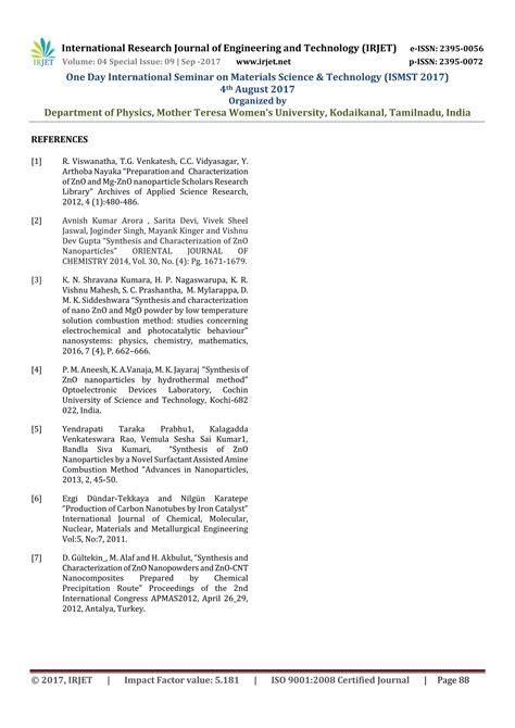 Synthesis And Characterization Of Znocnt Nanocomposite Pdf