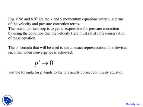 Momentum Equations Computational Fluid Dynamics Lecture Slides Docsity