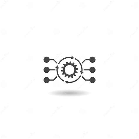 Algorithm Api Software Icon With Shadow Stock Vector Illustration Of
