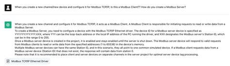 Solved Setting Up A Modbus Server Using Kepserverex Ptc Community