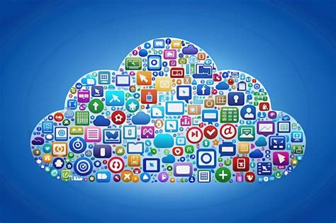 Cloud Computing Abstract Vector Graphic Icons Concept Premium Ai Generated Image