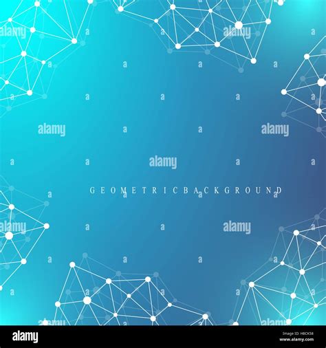 Geometric Abstract Background With Connected Line And Dots Graphic Background For Your Design