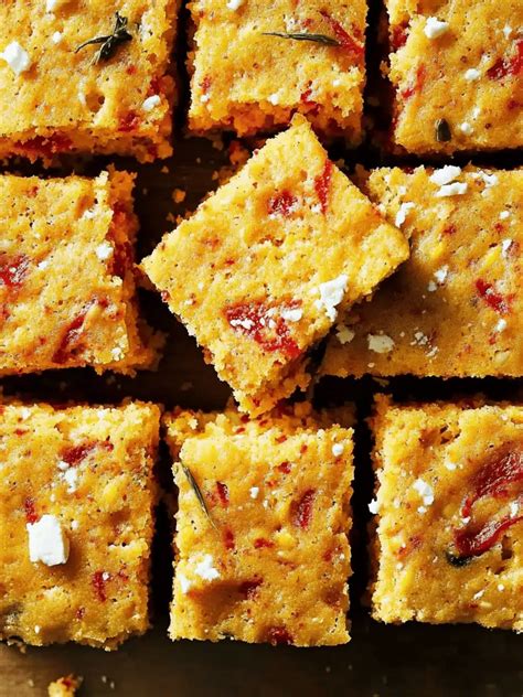 Irresistible Roasted Red Pepper And Feta Cornbread Recipe