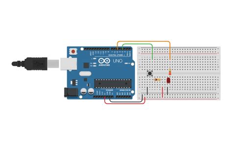 Circuit Design Allumer Une Led Avec Bouton Avec Résistance Pull Up Avec Arduino Tinkercad