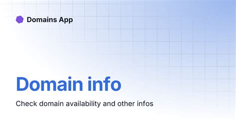 Domain Info Domains App