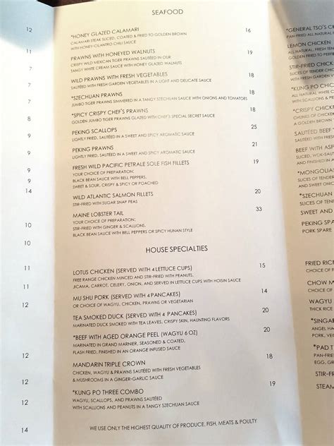 Menu At Uncle Yus At The Vineyard Restaurant Livermore