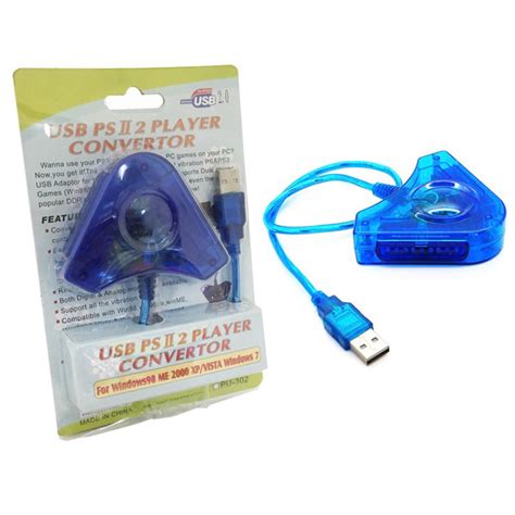 ตัวแปลงจอย Ps2 ให้เล่นกับคอม Pc Ps3 เสียบได้ 2 จอย Converter Adapter